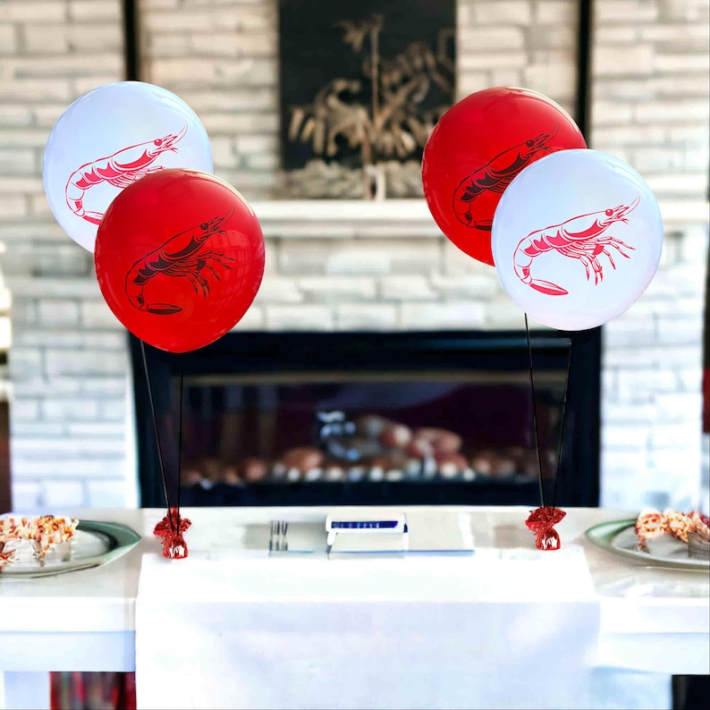 Shrimp Balloons 12" Seafood Boil Party Balloons, Shrimps Theme ...