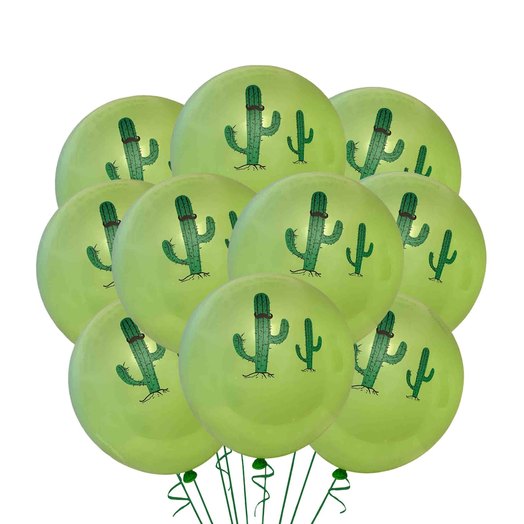 Cactus Balloons 12 Cactus Birthday Theme, Cacti Balloons, Taco Festival Event Balloons, Taco ...