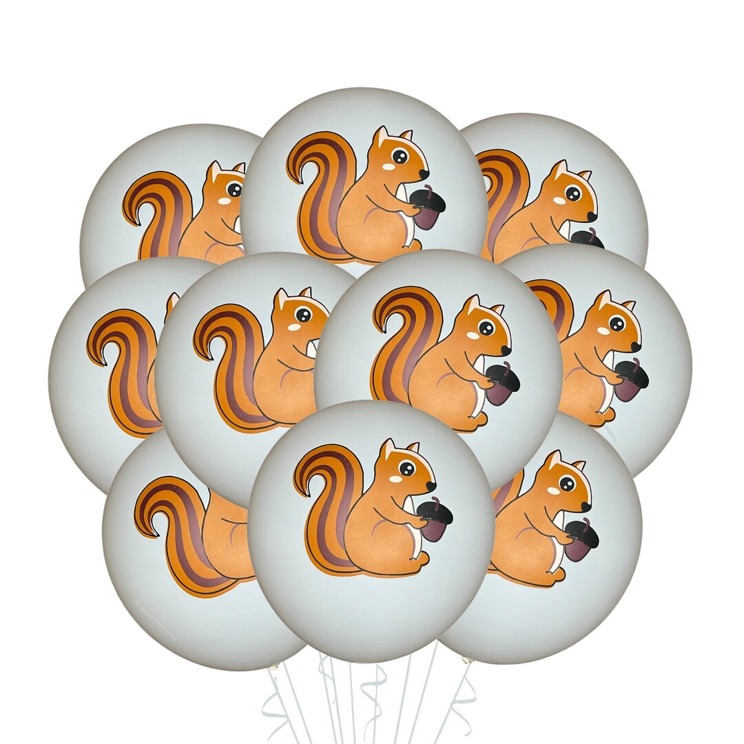 Squirrel Balloons 12", Squirrel Birthday Balloons, Squirrel Party Theme ...