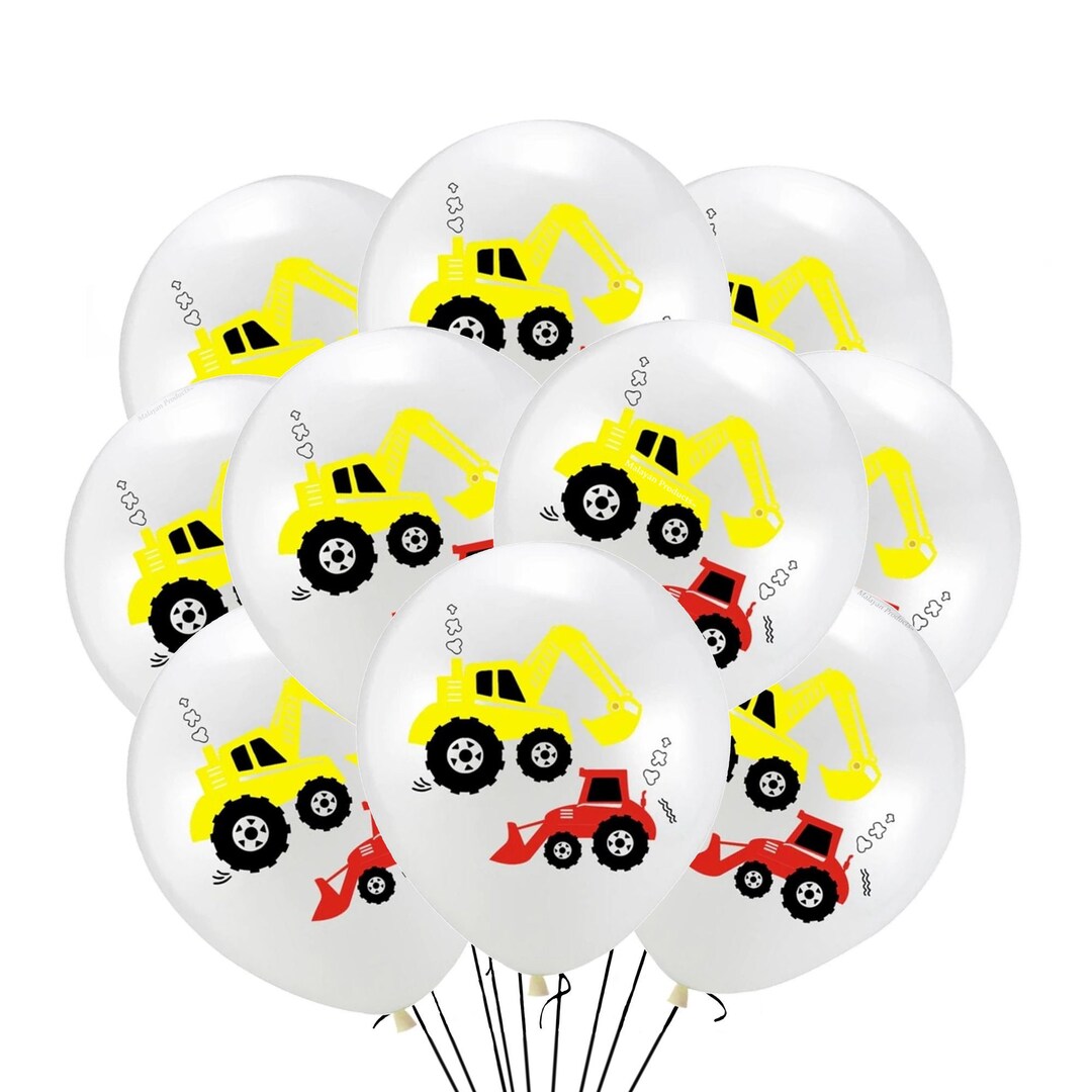 Construction Balloons 12, Digger Boy Birthday Party Balloons ...