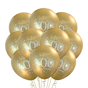 100th Happy Birthday Balloons 12" 100th Birthday Balloons, 100th Party ...