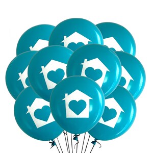 Home Sweet Home & Blue House 12 Pack Balloons, New House Party Balloons ...