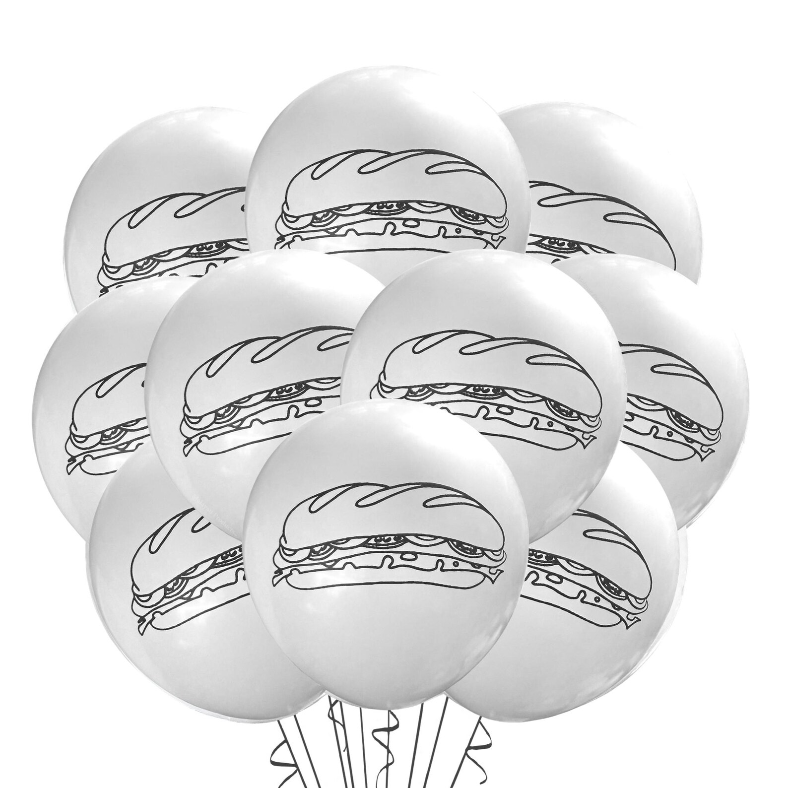 12ct Hoagie Balloons, Sandwich Birthday Party, Sandwich Theme, Sandwich ...