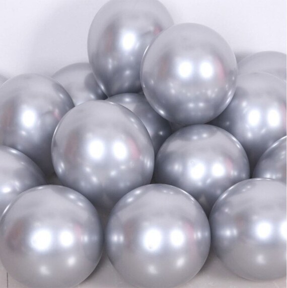 12 PACK Metallic Silver Balloons 25th Anniversary Theme - Etsy