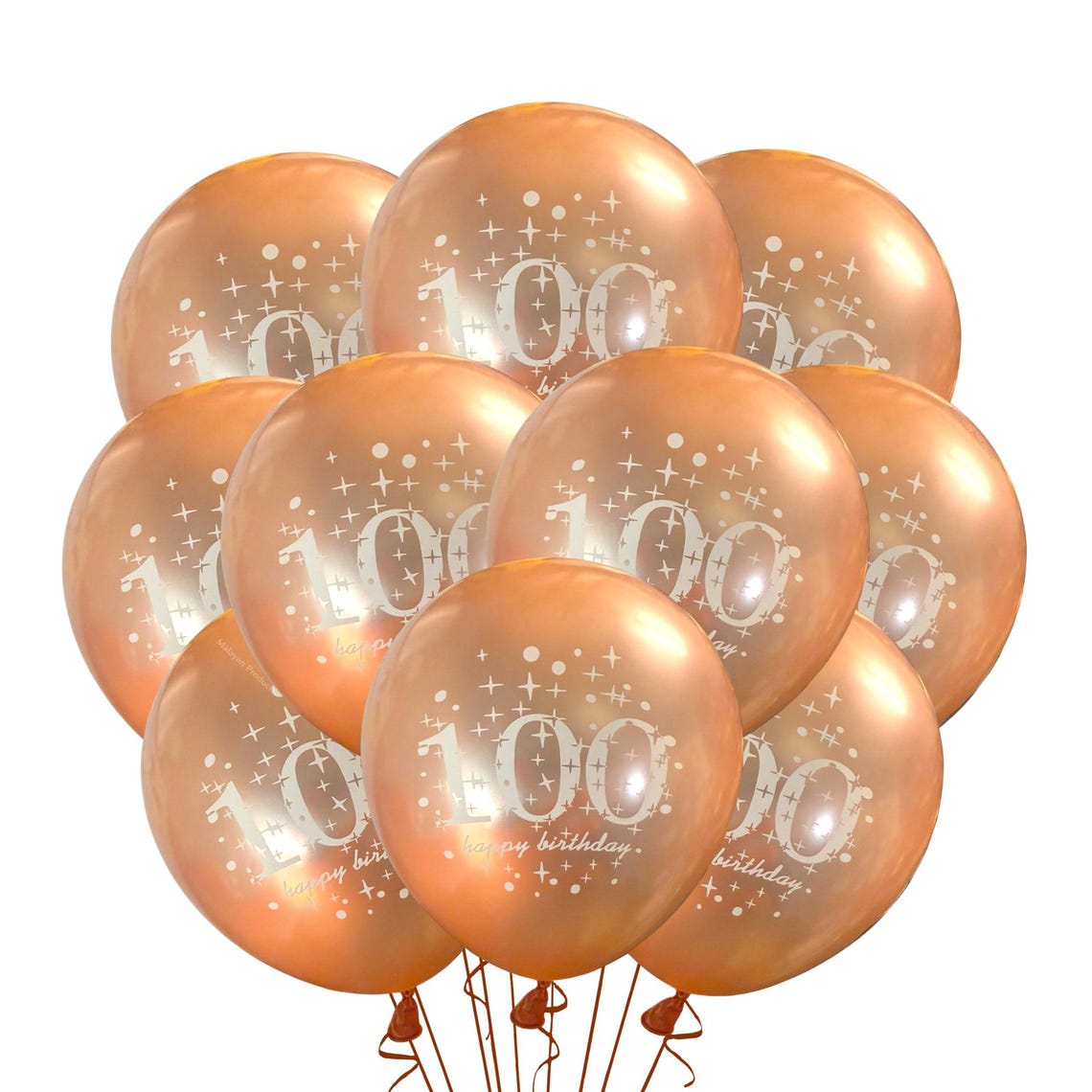 100th Happy Birthday Balloons 12" 100th Birthday Balloons, 100th Party ...
