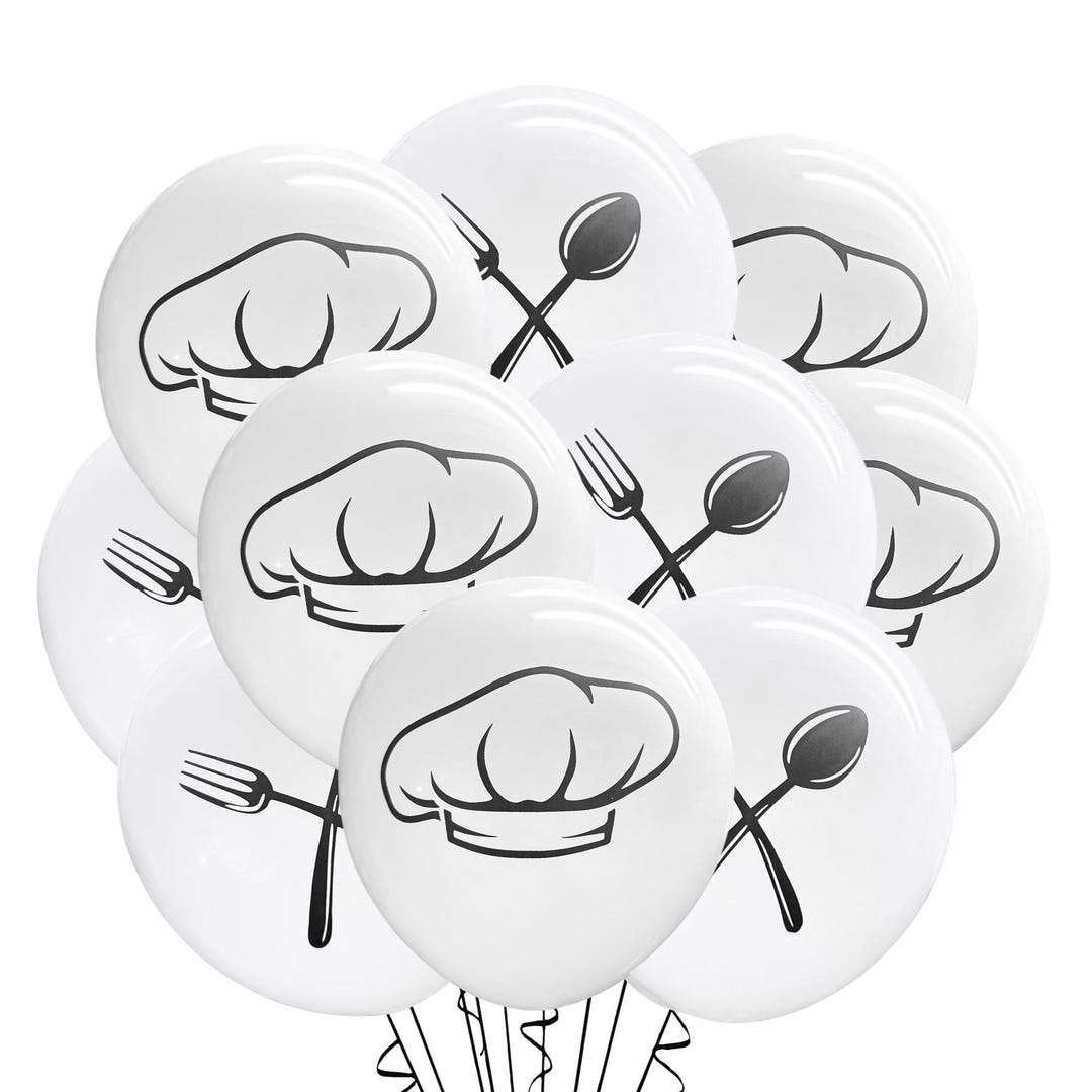 12ct Cooking Balloons, Chef Balloons, Food Theme, Chef Birthday Theme ...