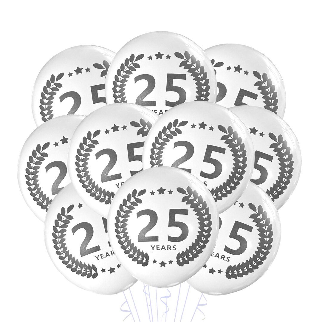 25 Year Balloons, 25 Year Anniversary Party, 25 Year Reunion Event ...