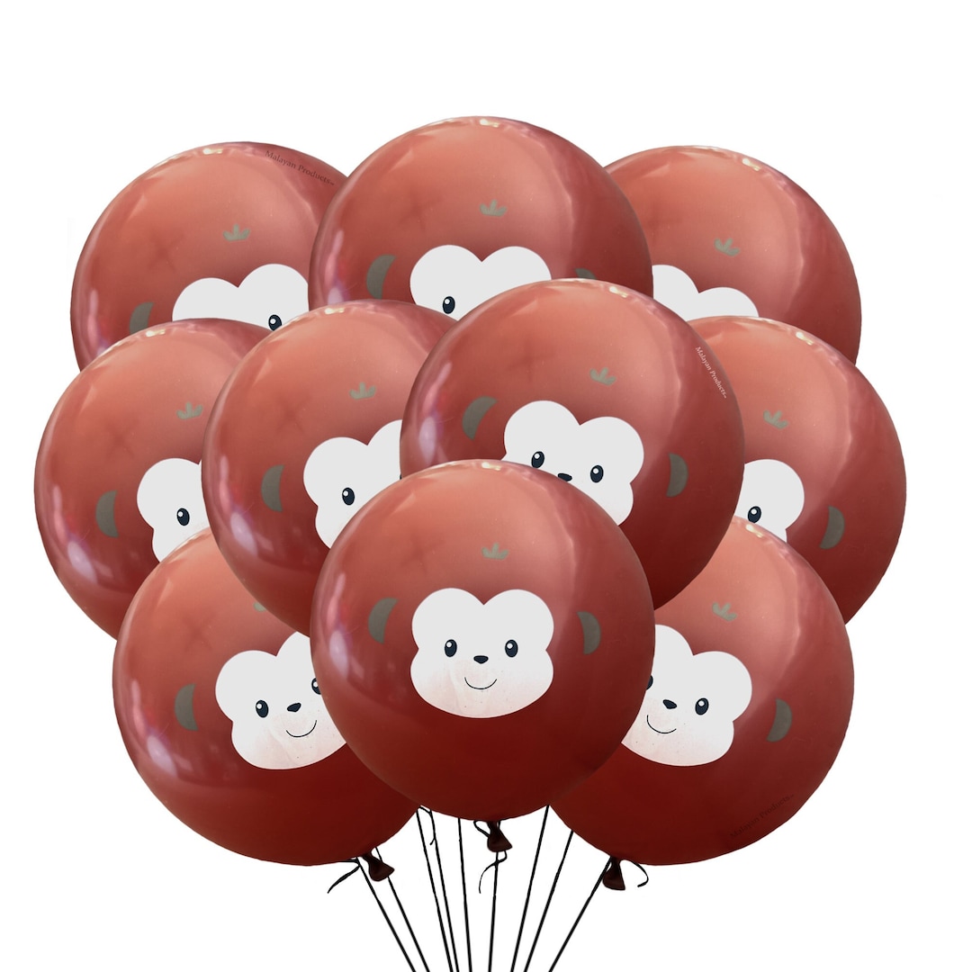Monkey Balloons 12", Monkey Birthday Party Balloons, Jungle Party, Zoo ...
