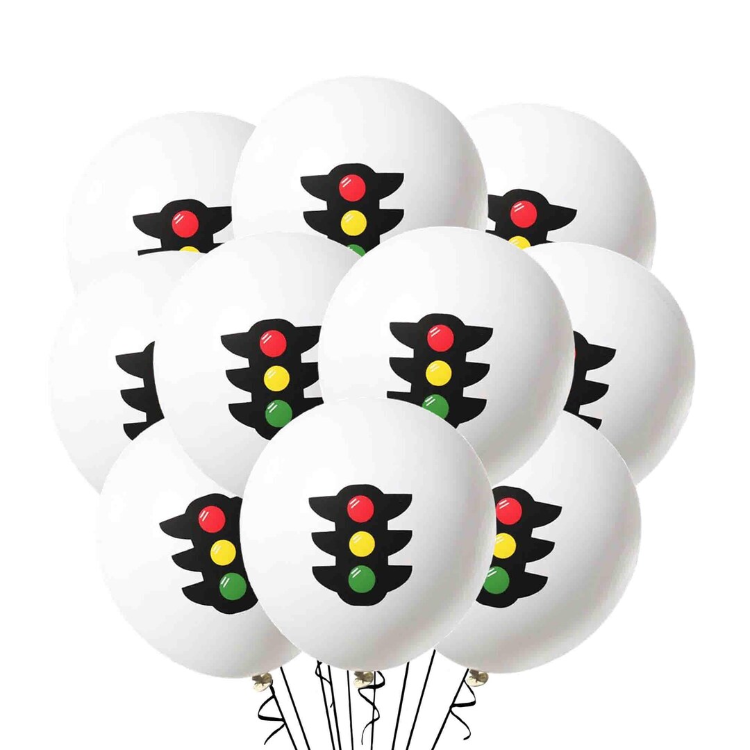 Traffic Light Balloons, 12" Traffic Light Birthday Party, Stoplight ...