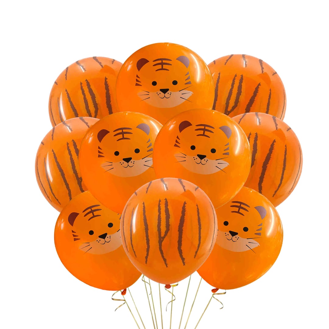 Cute Tiger Balloons 12", Baby Tiger Balloon Mix, Safari Birthday, Baby ...