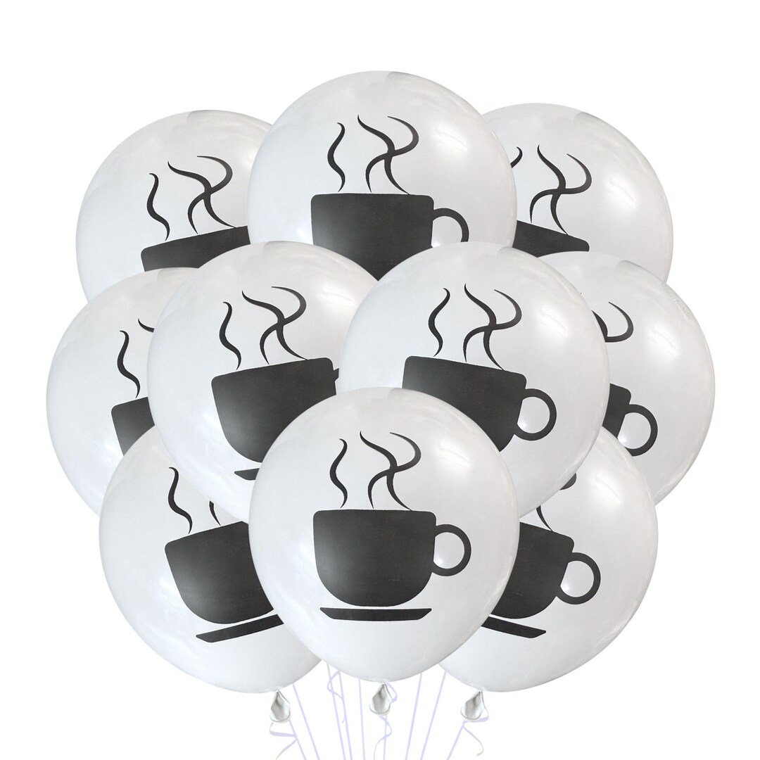 12ct Coffee Balloons, Coffee Birthday Theme, Coffee Cup Party, Tea Cup ...