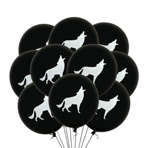 Wolf Balloons 12", Wolves Party Decor, Wolf Party Latex Balloons, Wolf ...