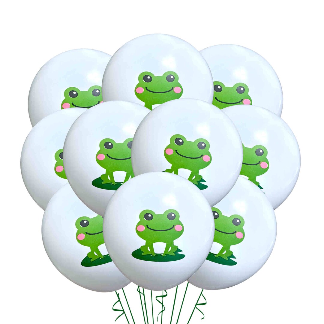 White Frog Balloons 12", Frog Birthday Party, Frog Theme Birthday ...