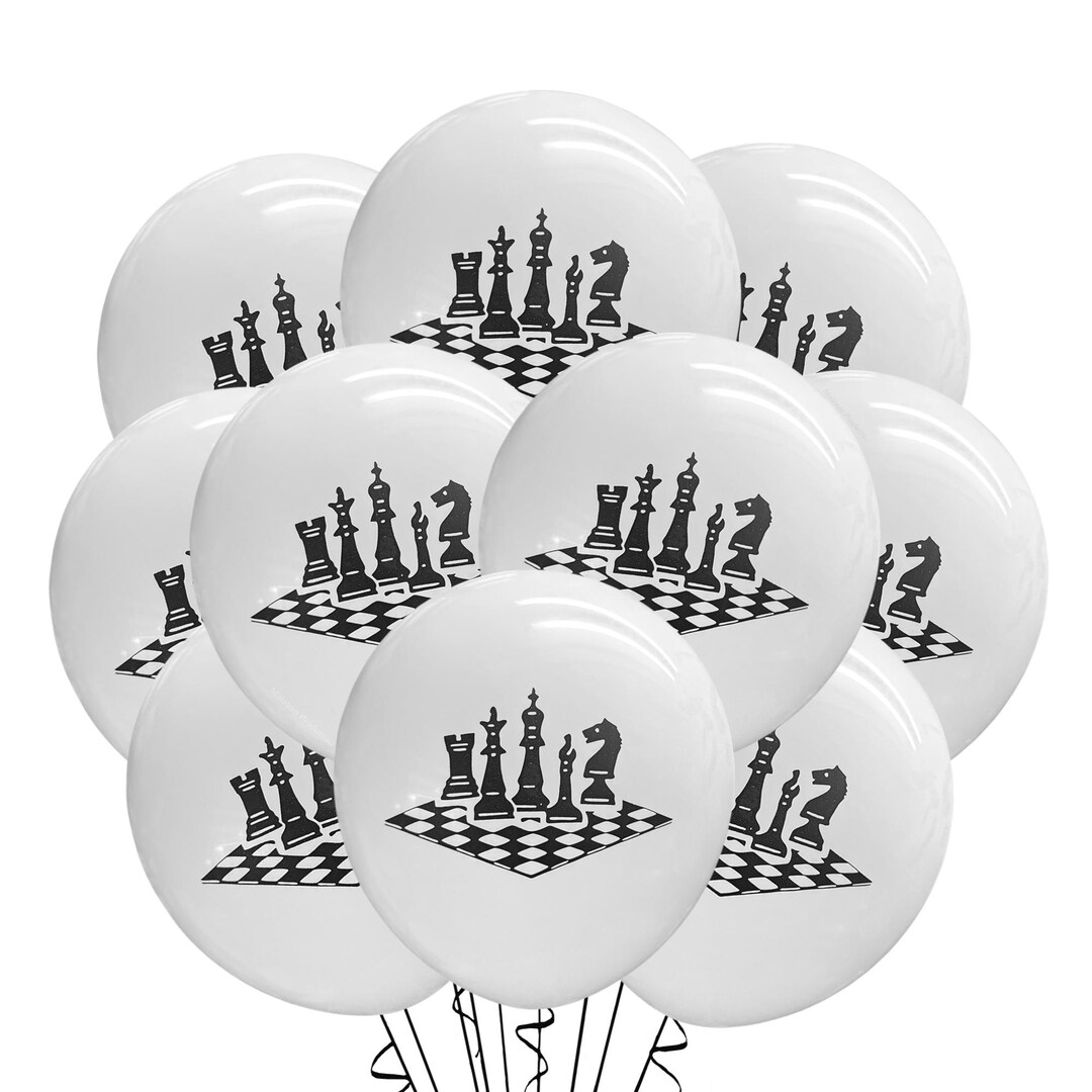 12ct Chess Balloons, Chess Birthday, Chess Theme, Chess Club Balloons ...