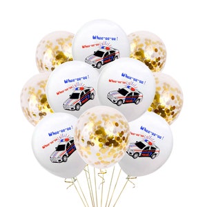 Police Balloons, 12" Birthday Party Balloons, Police Balloons, Cop Car ...