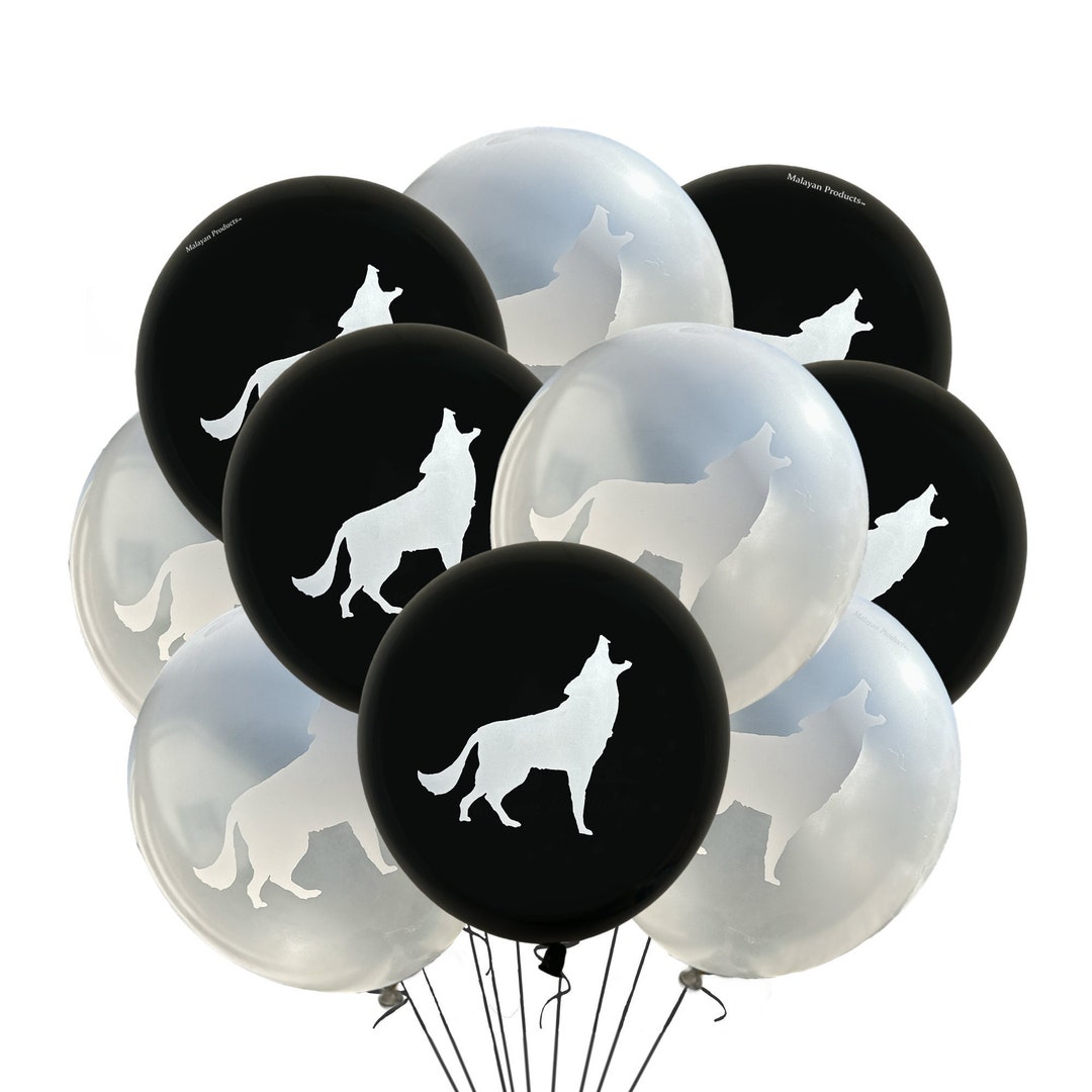 Wolf Balloons 12, Wolves Party Decor, Wolf Party Latex Balloons, Wolf ...