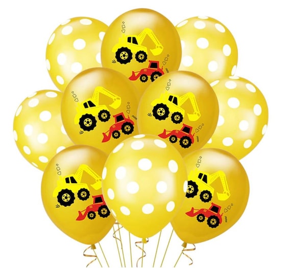Construction Balloons 12 Construction Birthday Party - Etsy