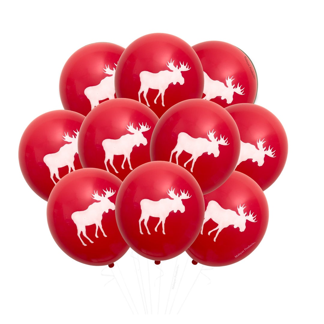 Moose Balloons, Moose Party Balloons, Woodland Party Balloons, Red ...