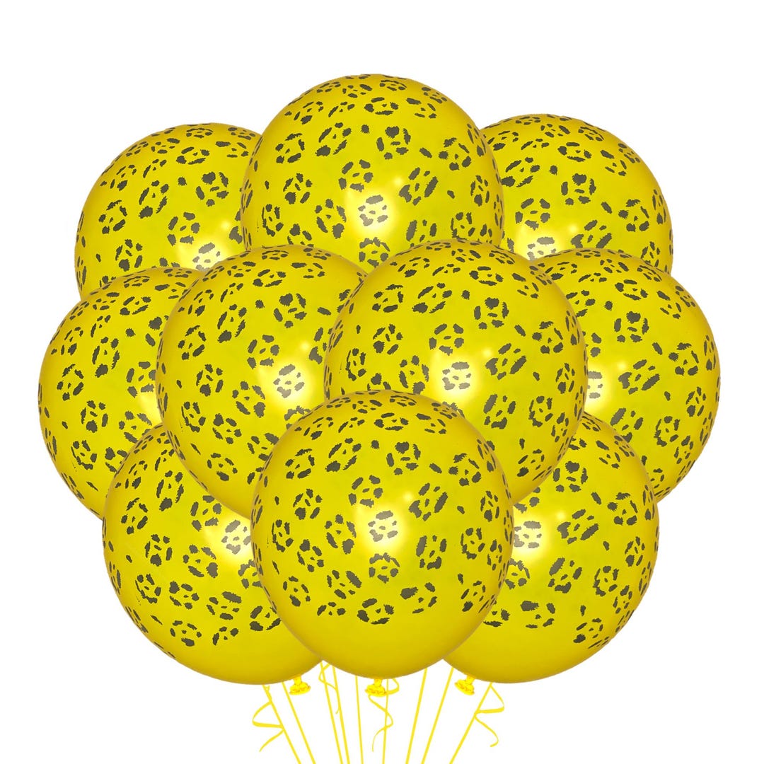 Yellow Leopard Balloons, 12" Leopard Party Decorations, Leopard Print ...