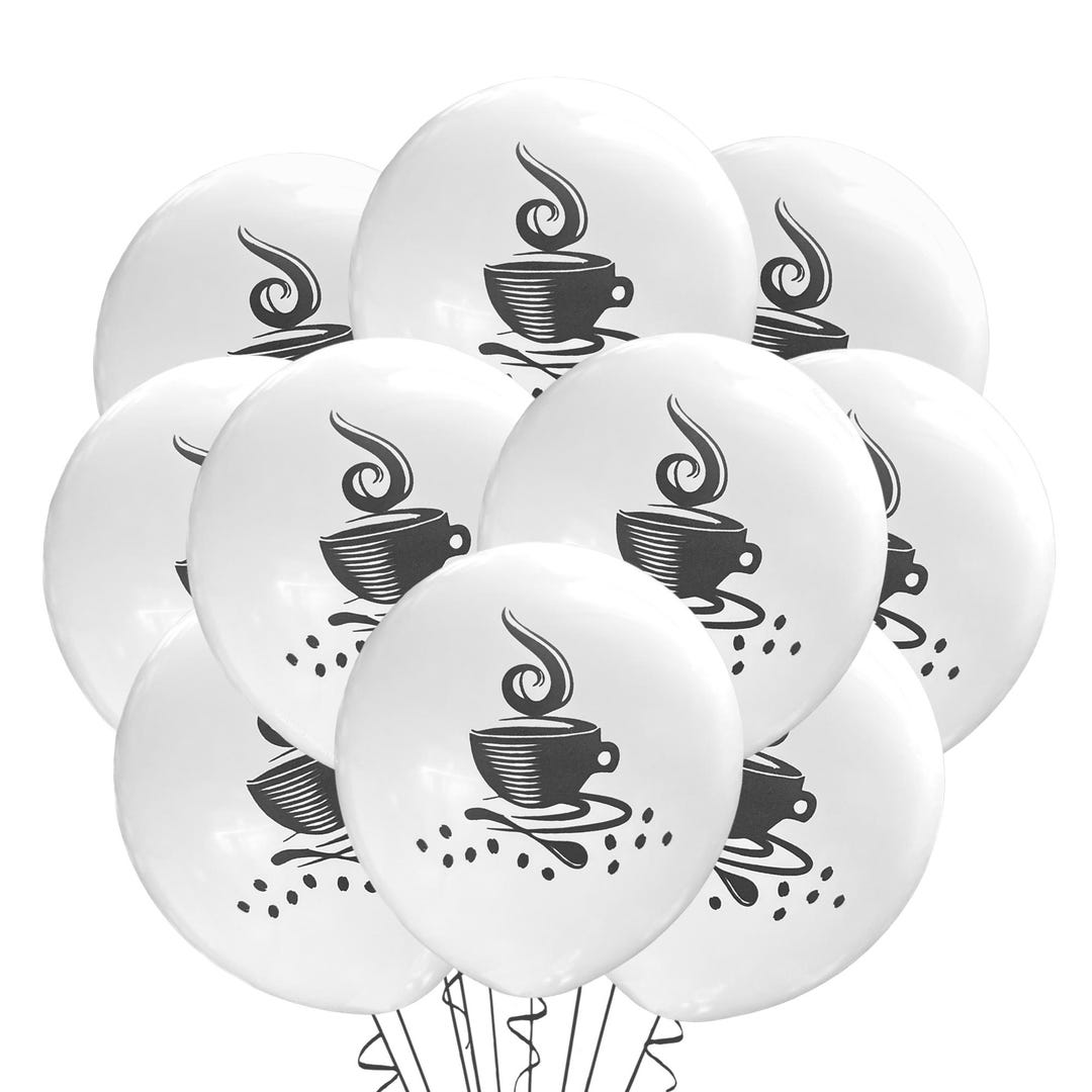 12ct Coffee Balloons, Coffee Birthday Theme, Coffee Cup Party, Espresso ...
