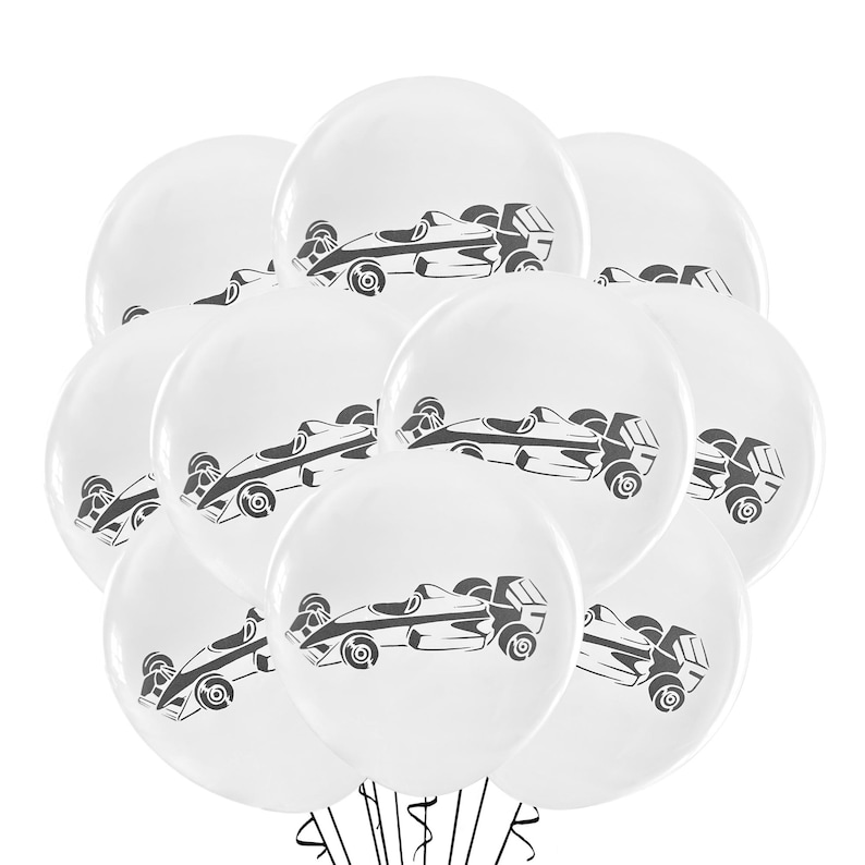 12ct Racecar Balloons, Racecar Birthday Party Theme, Track Racing ...