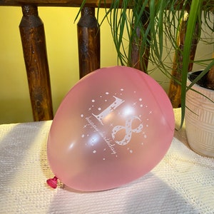 18th Birthday Balloons, 18th Balloons 12", 18th Happy Birthday Party ...