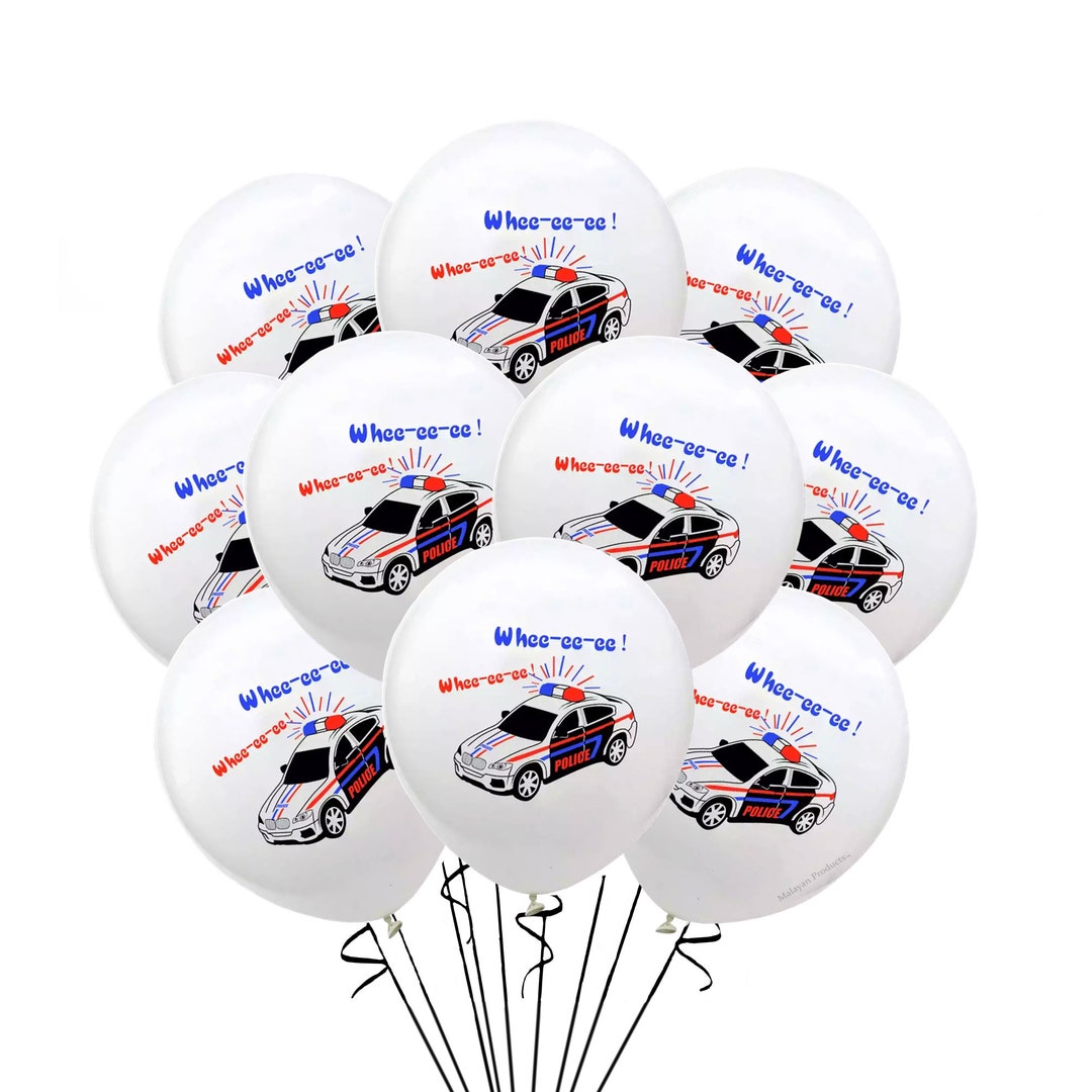 Police Balloons, 12" Birthday Party Balloons, Police Balloons, Cop Car ...
