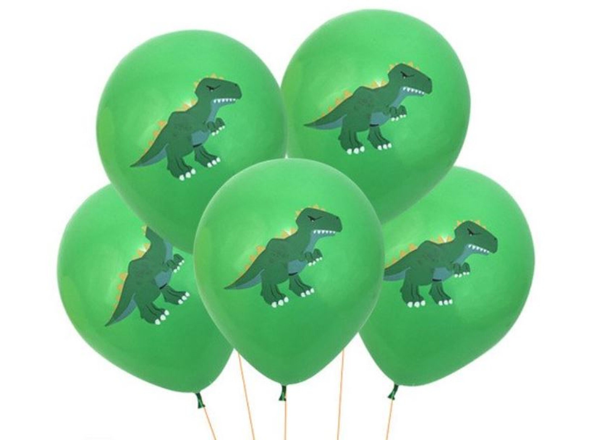12 PACK Dinosaur Balloons Green Dino Balloons Kids Birthday | Etsy
