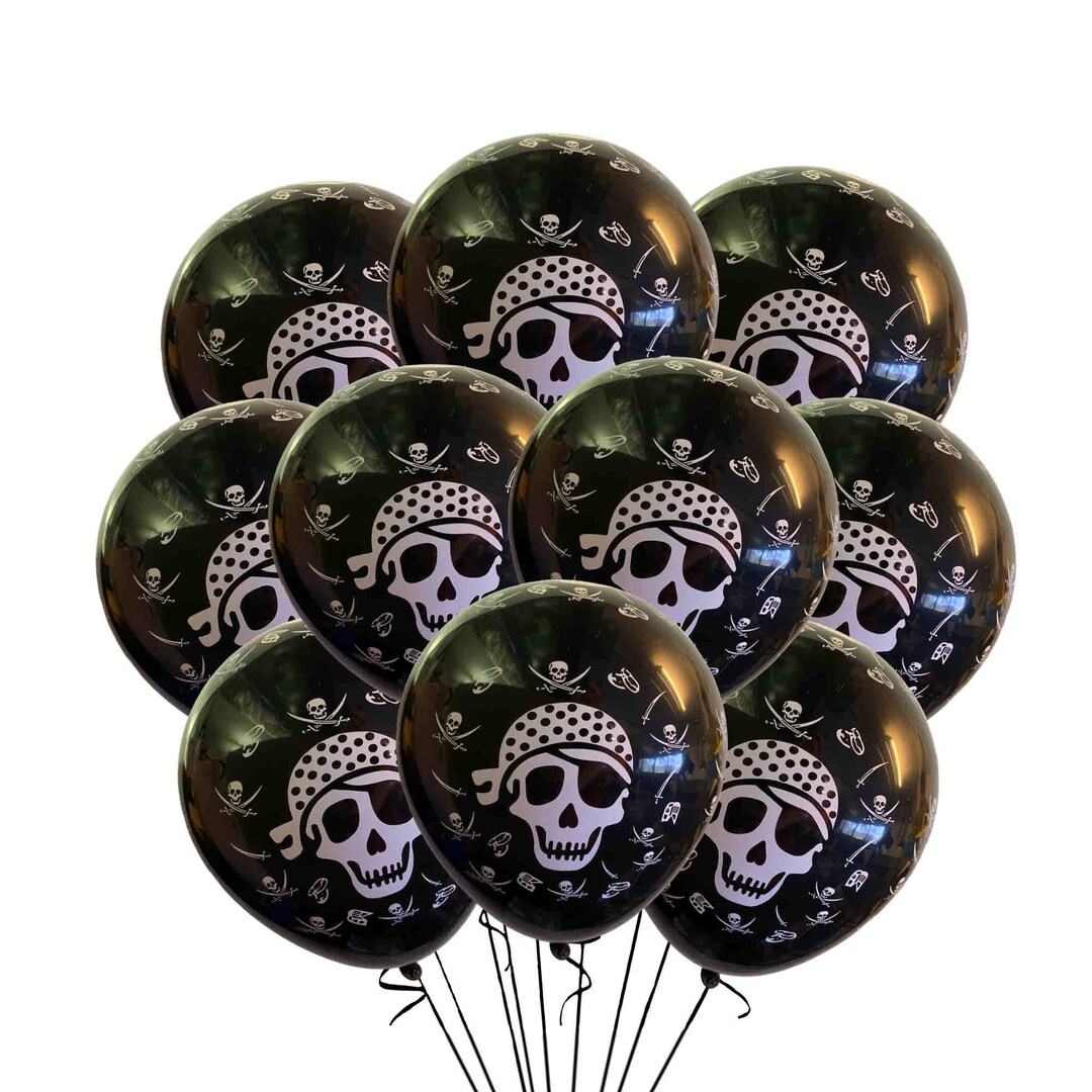Pirate Birthday Balloons 12", Pirate Skull Balloons, Pirate Theme Ideas ...