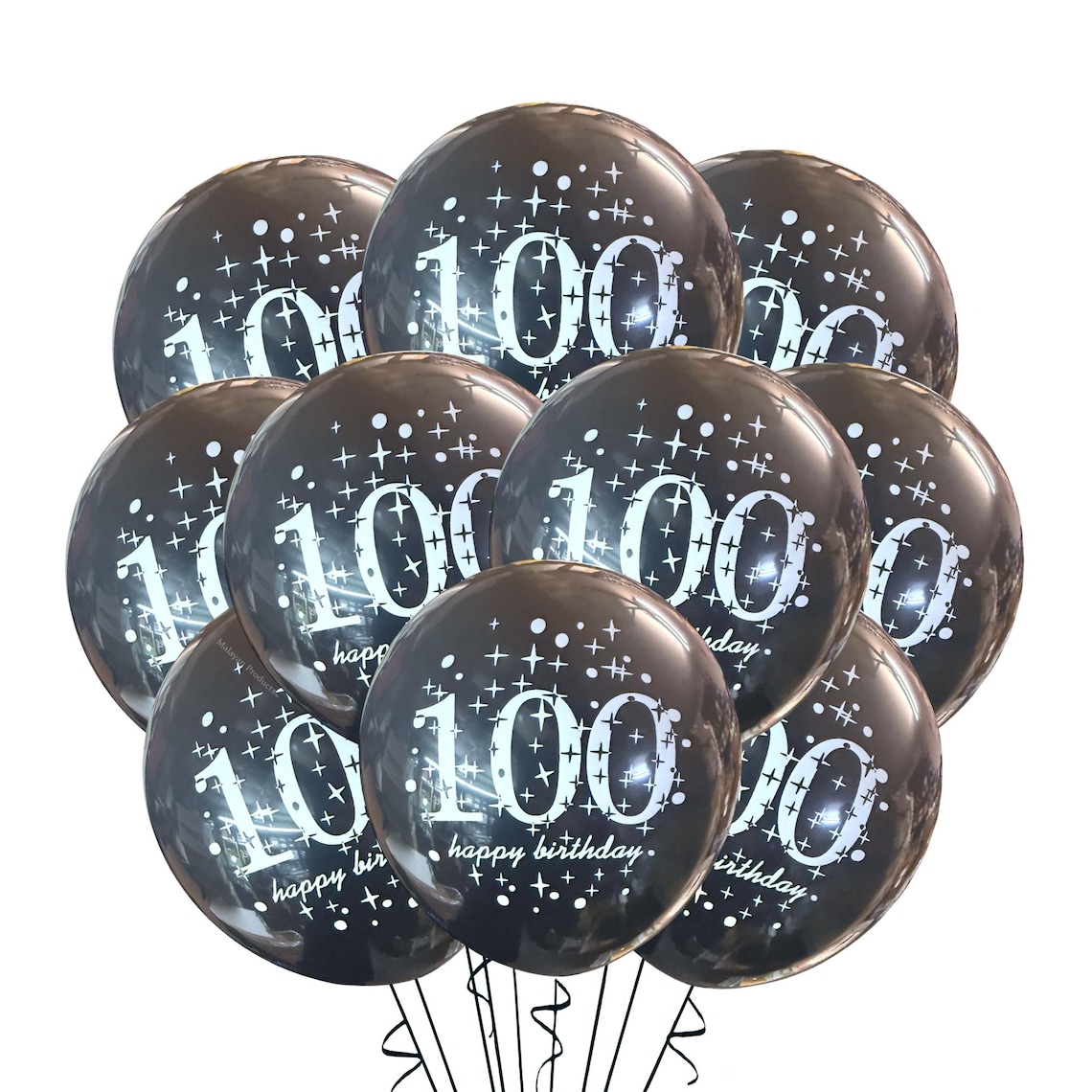 100th Happy Birthday Balloons 12" 100th Birthday Balloons, 100th Party ...