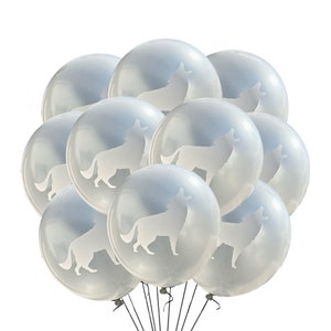Wolf Balloons 12", Wolves Party Decor, Wolf Party Latex Balloons, Wolf ...