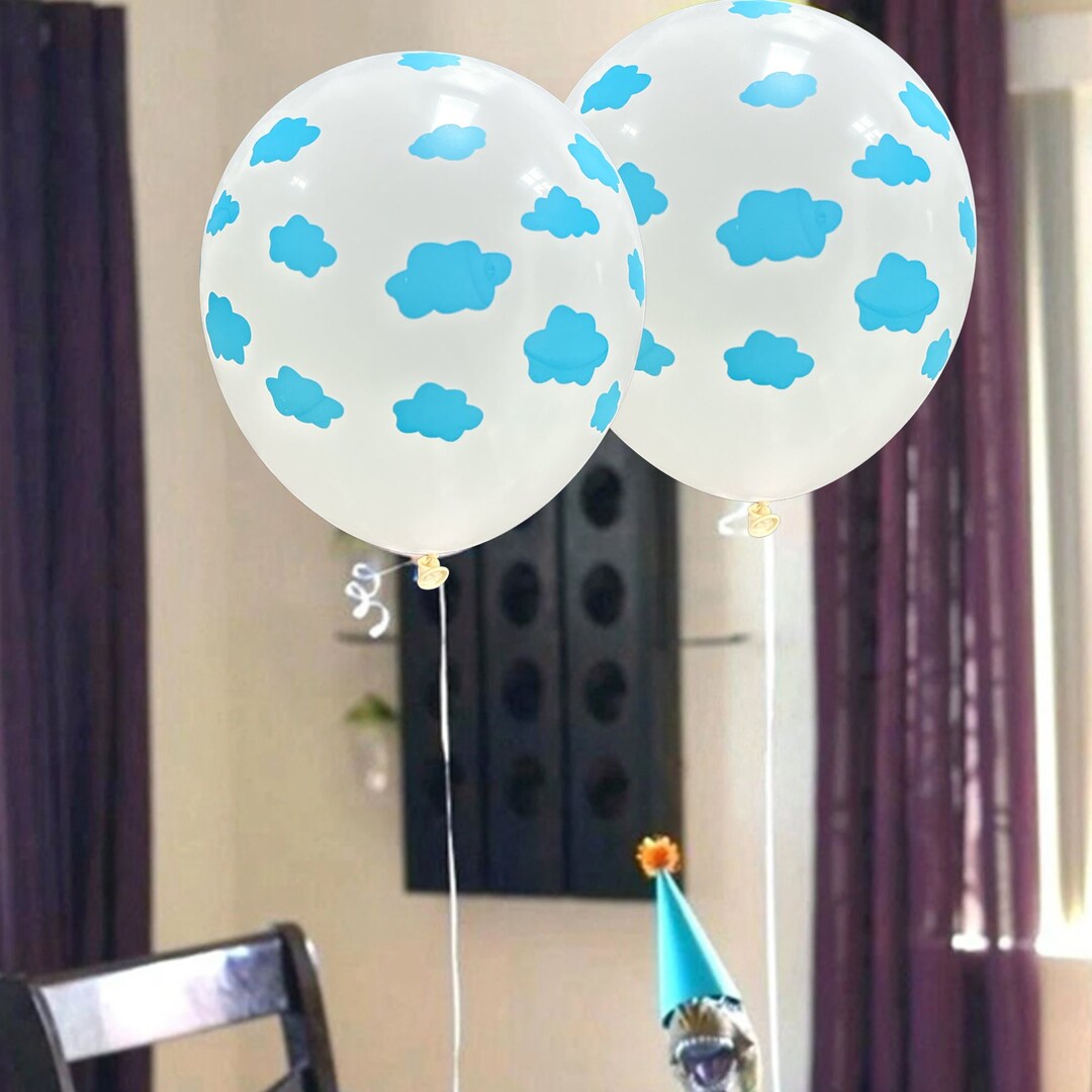Sky Balloons, 12" Cloud Balloons Decor, Blue Sky Party Balloons, Clouds ...
