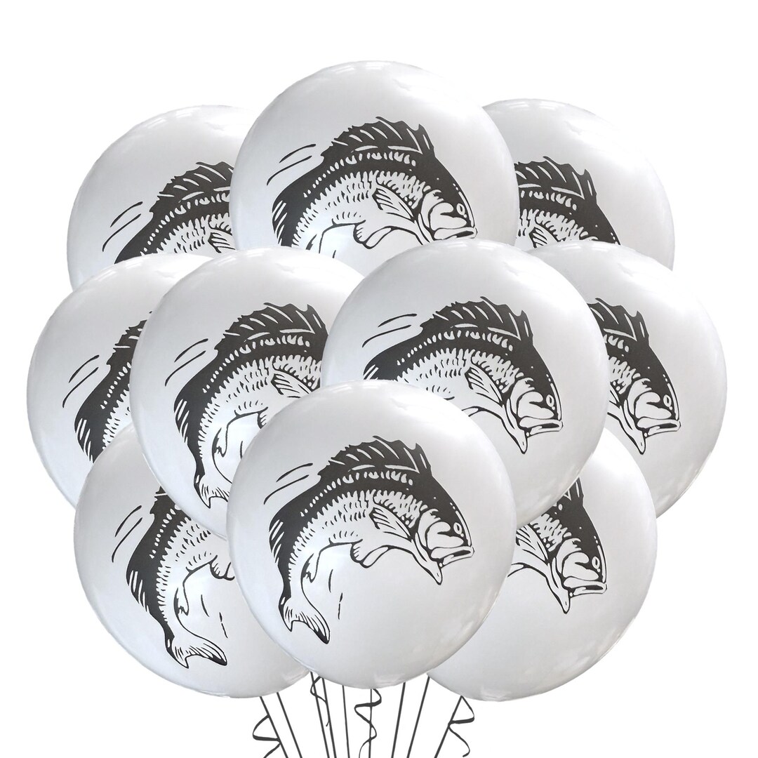 12ct Bass Balloons, Bass Birthday Party, Fishing Theme, Fish Balloons ...