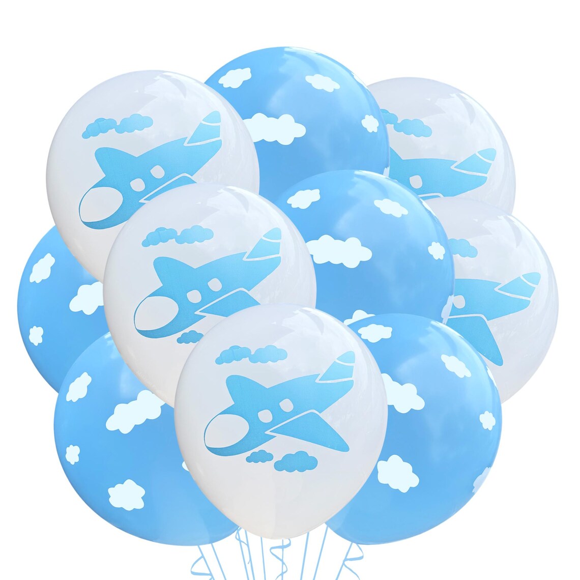Airplane Balloons, 12" Pilot Theme Party Balloons, Airplane Birthday ...