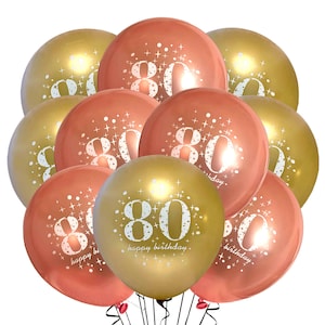 80th Happy Birthday Balloons 12", 80th Birthday Balloons, Eighty Party ...