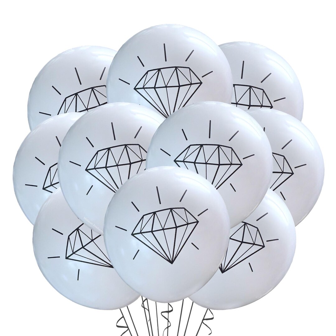 12ct Diamond Balloons, Diamond Birthday Party Balloons, Engagement ...