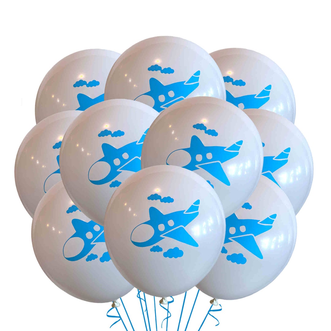 Airplane Balloons, 12" Jet Party Balloons, Airplane Birthday Theme ...