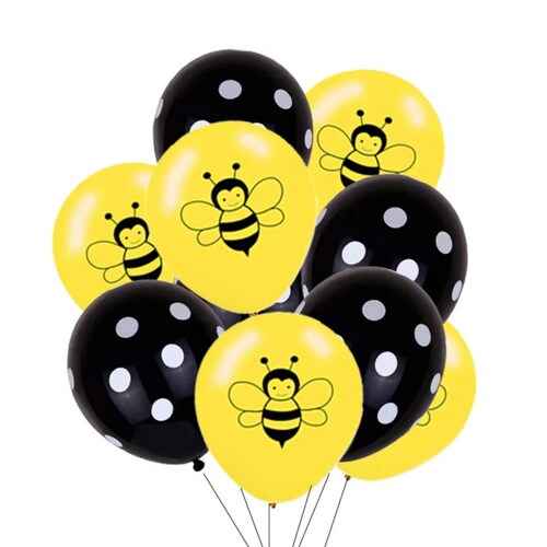 12 Pack Bee Theme Balloons 12 Bumble Bee Polka Dot - Etsy