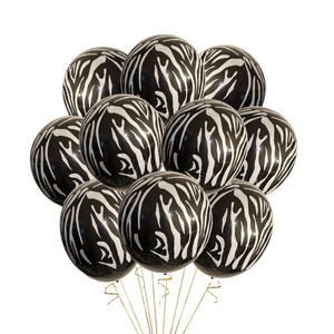 Zebra Balloons 12", Zebra Print Balloons, Zebra Stripe Balloons, Black ...