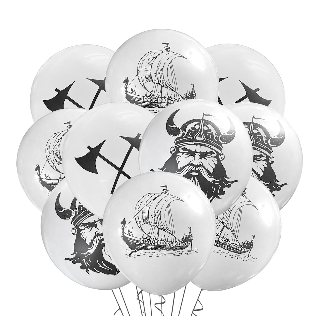 12ct Viking Balloons Latex, Viking Birthday, Viking Theme Party, Pirate ...