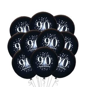 90th Happy Birthday Balloons 12" 90th Birthday Balloons, Ninety Party ...