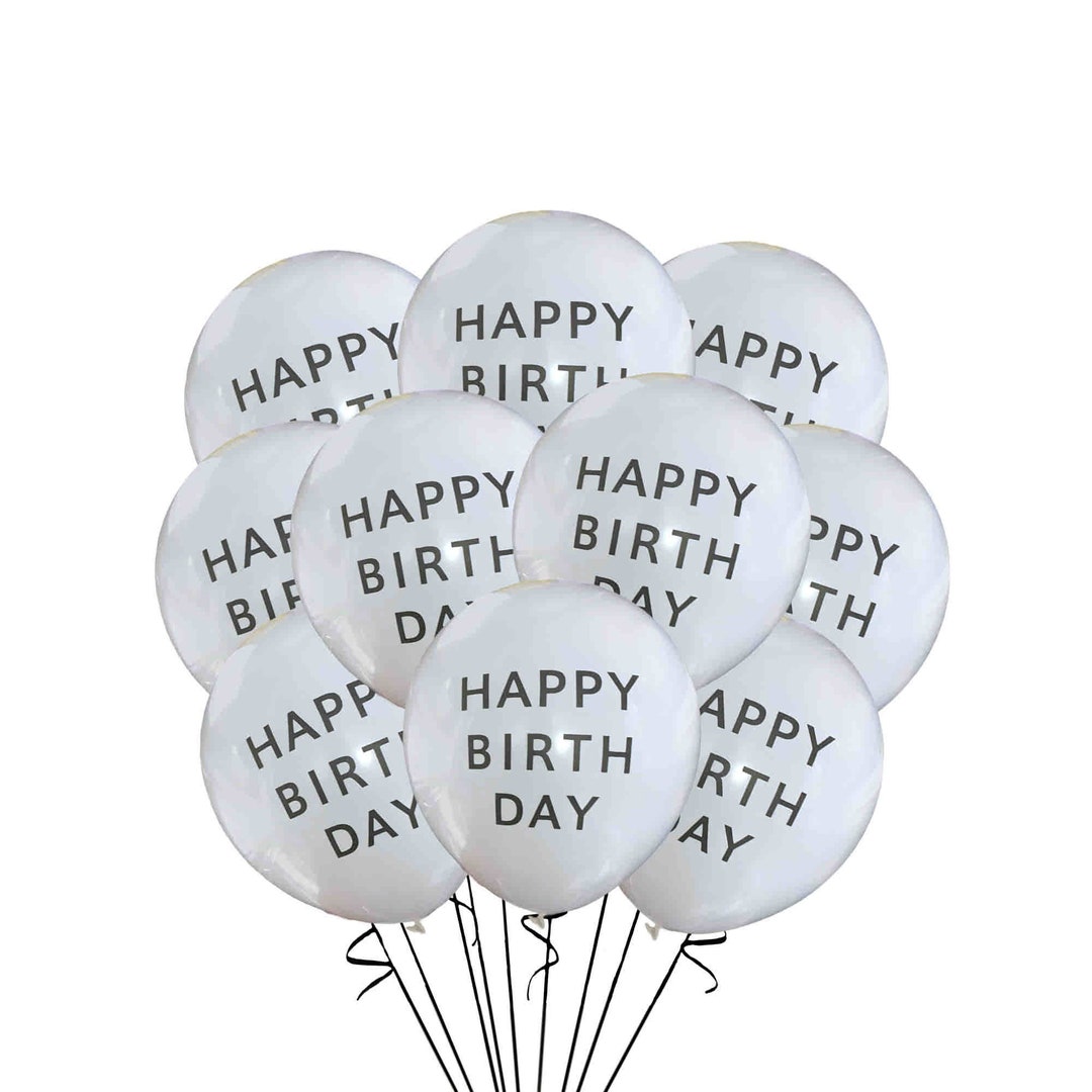 Happy Birthday Balloons 12", Minimalist Birthday Balloons, Simple ...