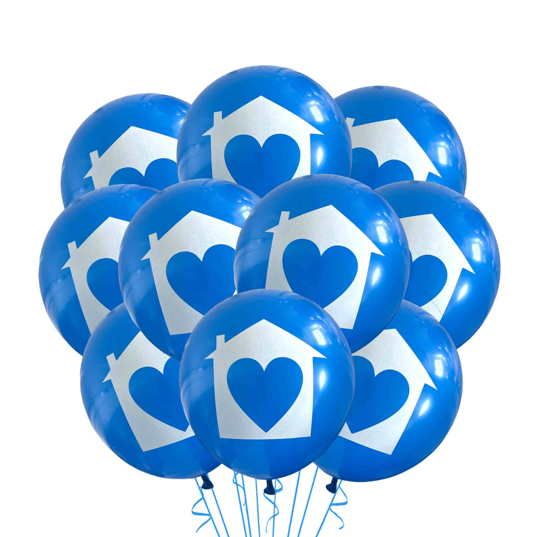 Housewarming Party Balloons, Blue House Balloons, Home Sweet Home ...