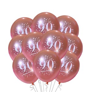 90th Happy Birthday Balloons 12" 90th Birthday Balloons, Ninety Party ...