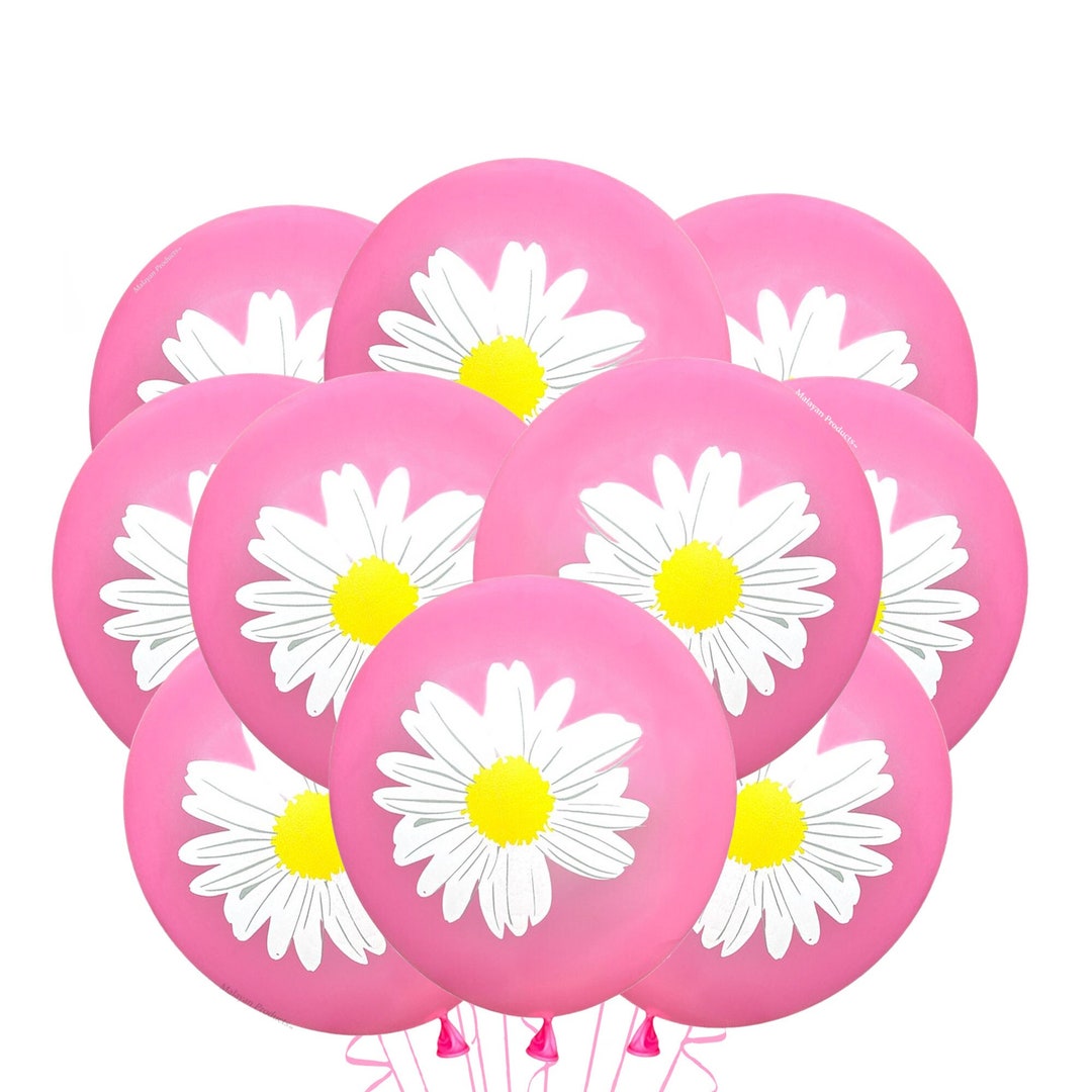 Pink Daisy Balloons, Pink Flower Balloons, Daisy Balloons, White Flower ...