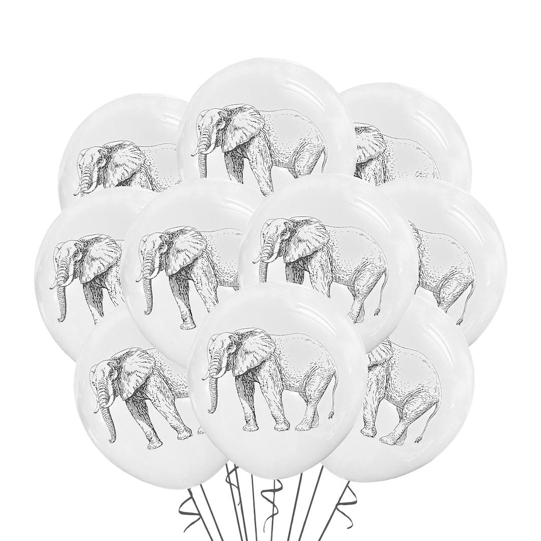 12ct Elephant Balloons, Elephant Birthday Theme, Elephant Party ...