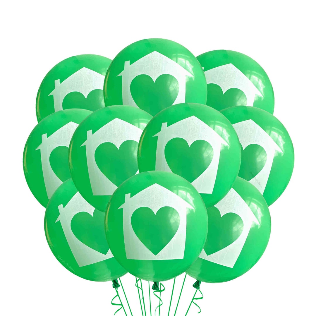Housewarming Party Balloons, Green House Balloons, Home Sweet Home ...