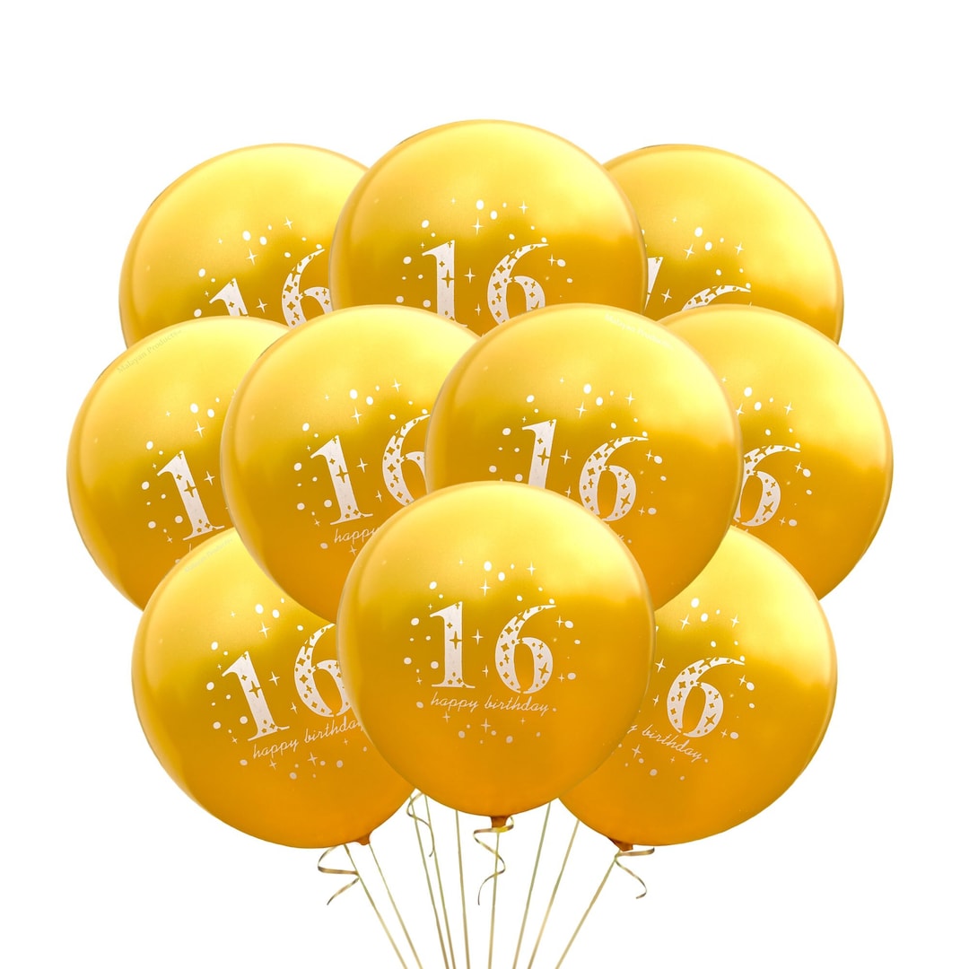 16th Birthday Balloons 12 16th Balloons 16th Birthday - Etsy