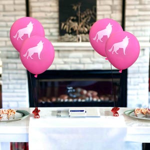 Pink Wolf Balloons 12", Wolves Party Décor, Wolf Party Latex Balloons ...