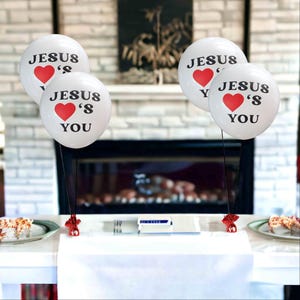 12ct Jesus Balloons, Jesus Loves You Party Balloons, Christian Theme ...